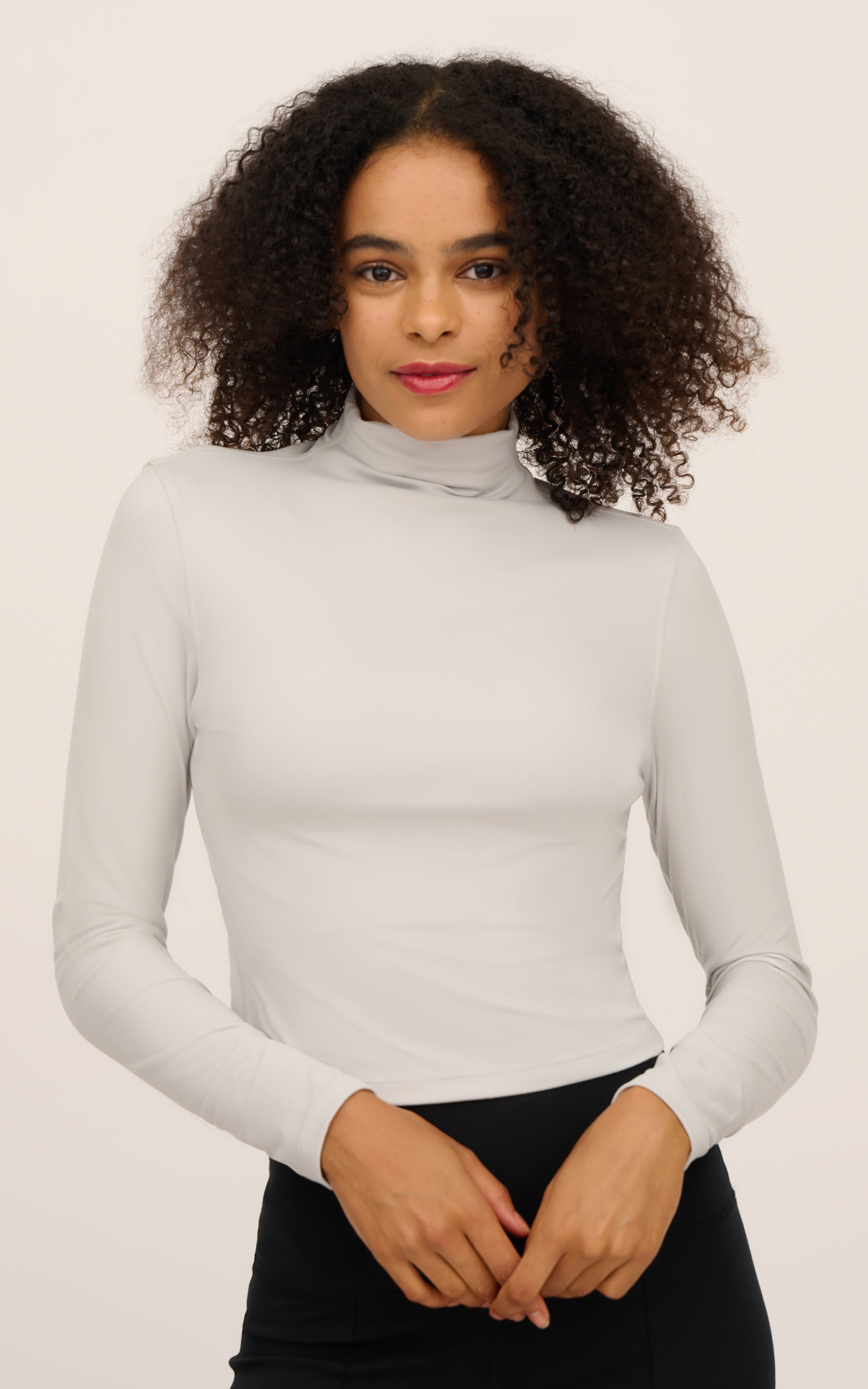 2 Pack Zenly Evelyn Long Sleeve Mock Neck Crop Top Lsy92888 2pk 90
