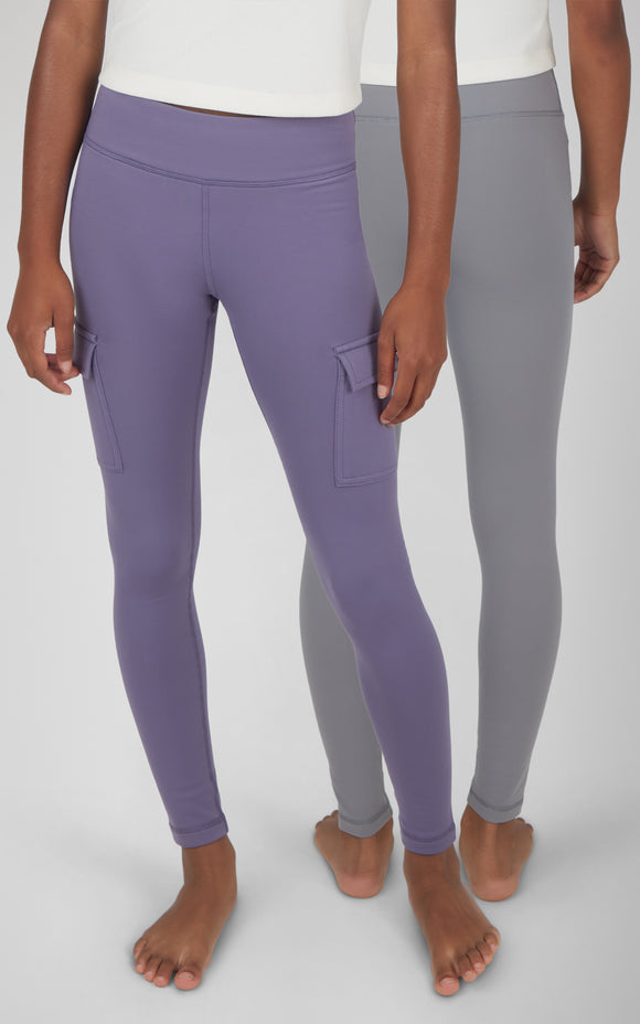 Girls 2 PK Polarlux Everyday Cargo Pocket Legging + Everyday Basic ...