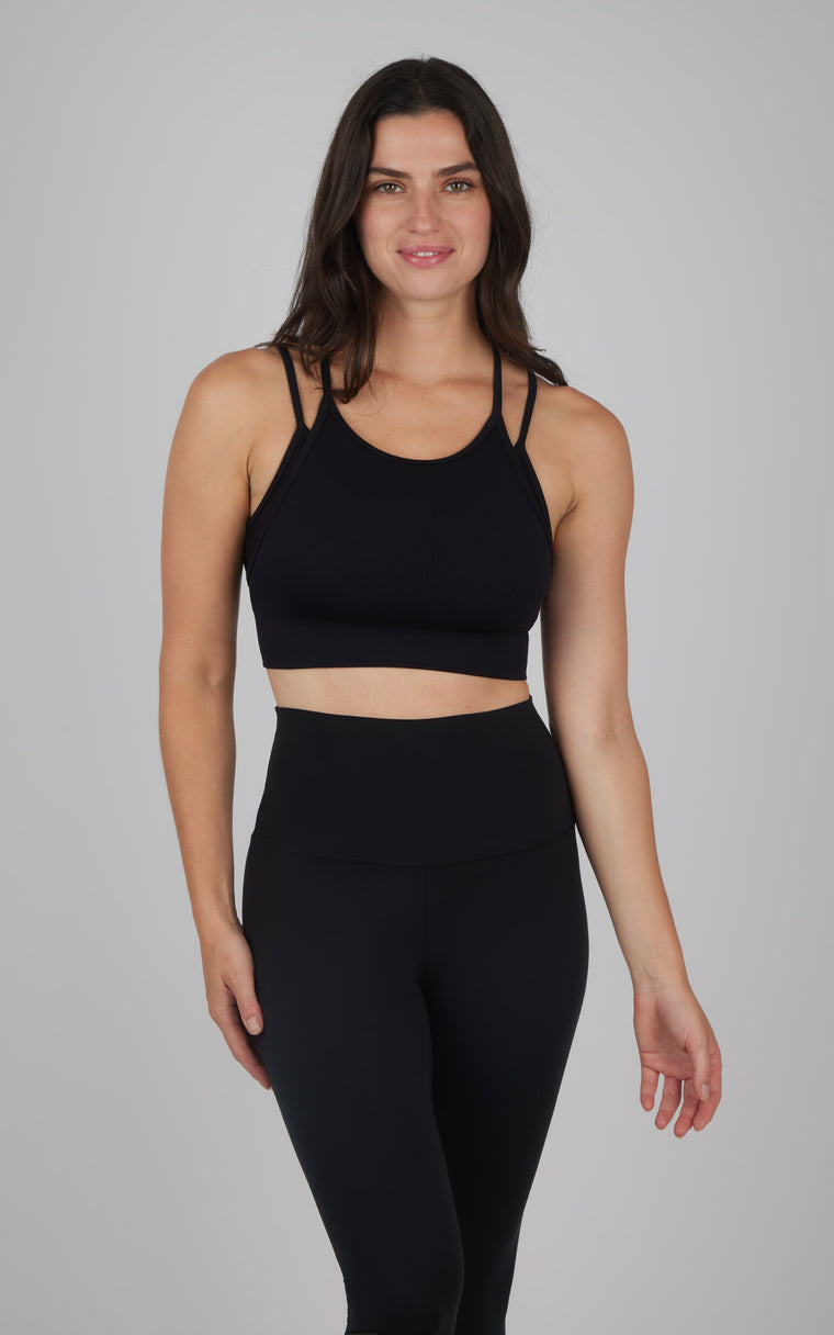 Ribbed Seamless Lively Double Layer Bra - SLW-22900B – 90 Degree by Reflex