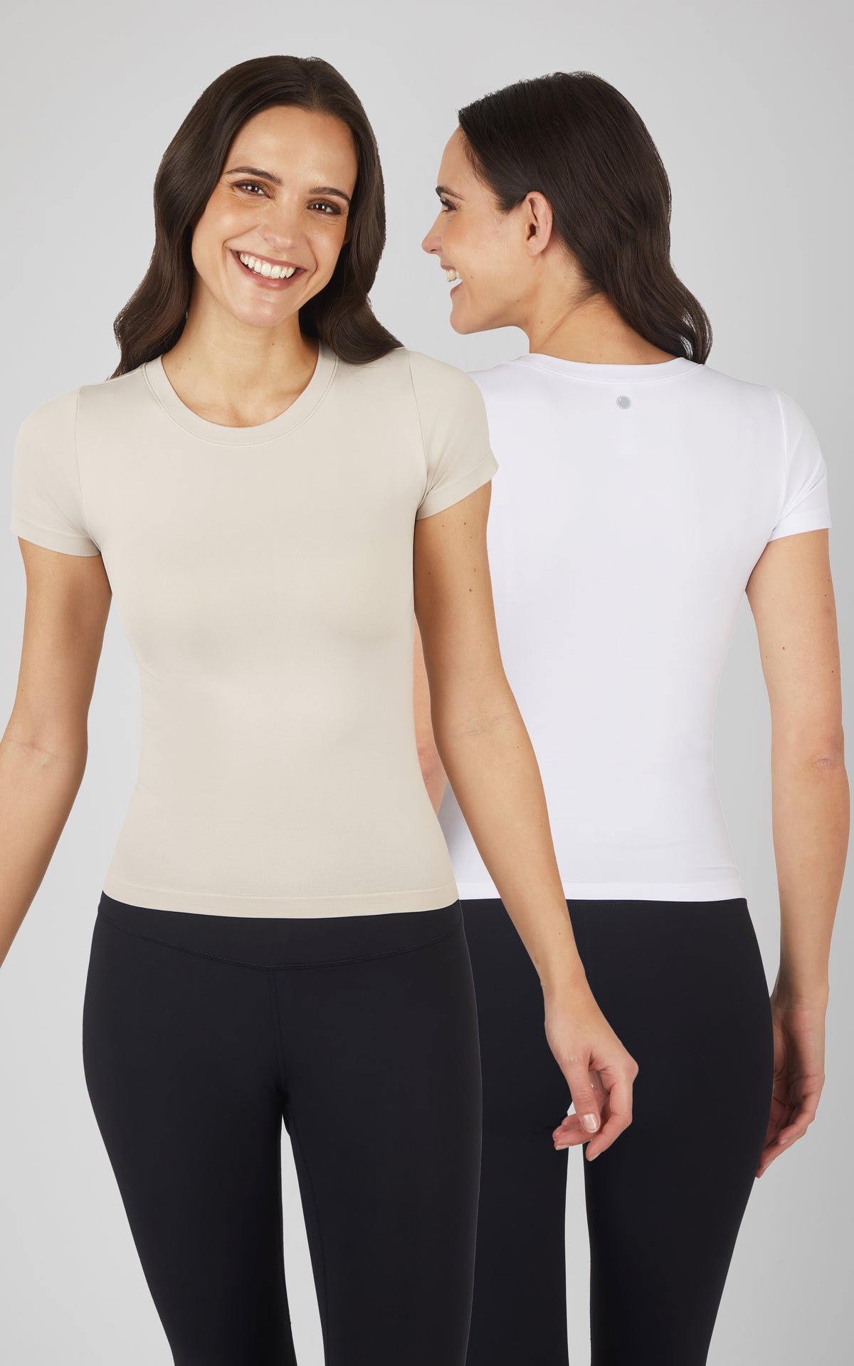 Seamless Miranda Fitted Crew Neck Tee - SLY-1771S-2PK – 90 Degree by Reflex