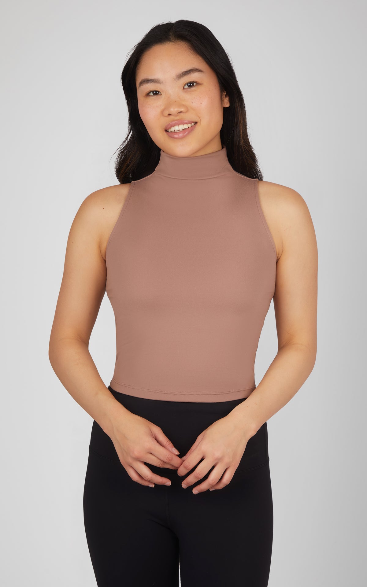 Zenly Evelyn Ribbed Mock Neck Cropped Top - TY16787-2PK – 90 Degree by ...